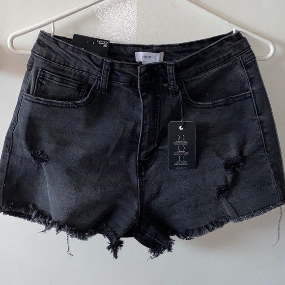 Forever 21 | Shorts | Blackdark Grey Washed Out Jean Shorts | Poshmark